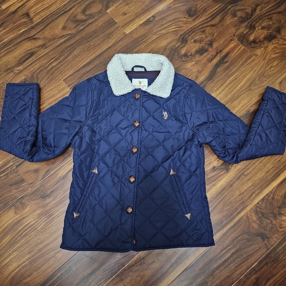 U.S. Polo Assn. | Jackets & Coats | Us Polo Assn Girls Navy Quilted ...
